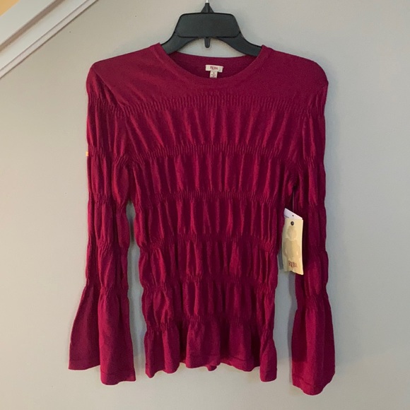 Reba | Tops | Reba Enchanted Blooms Fuchsia Top | Poshmark